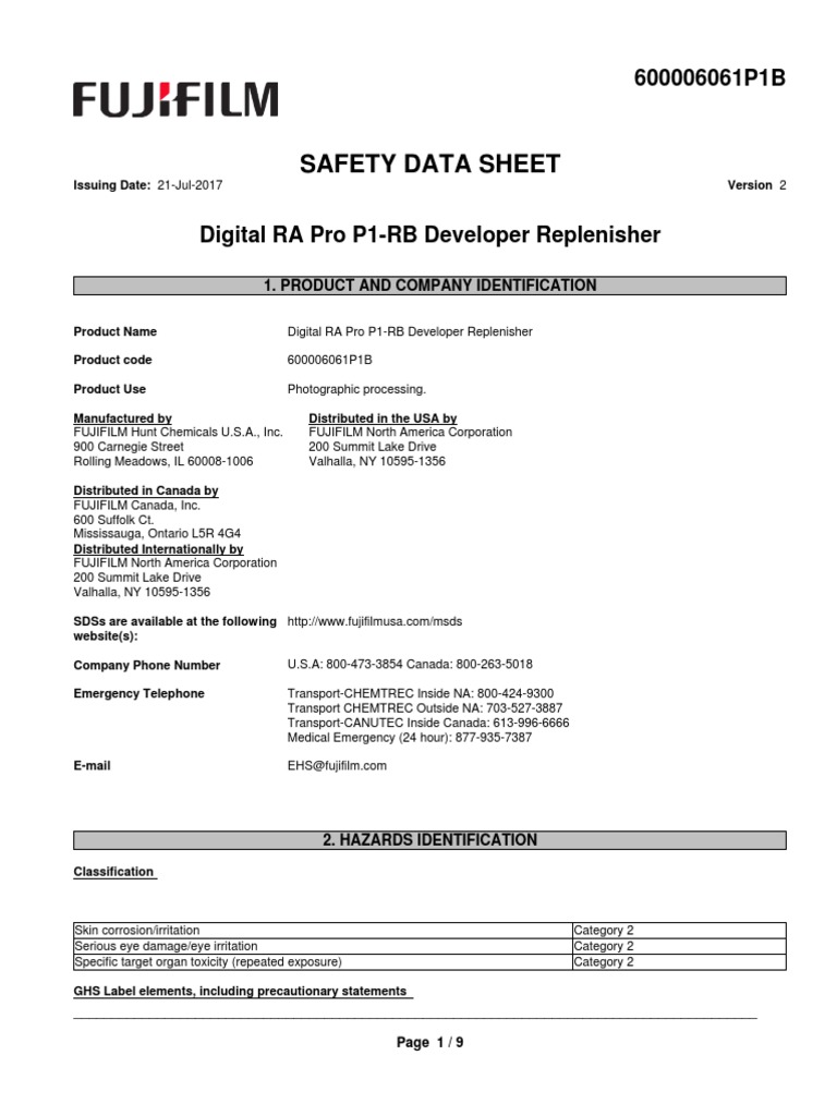 Triphase Ra-Rt Developer Replenisher | PDF | Toxicity | Superfund
