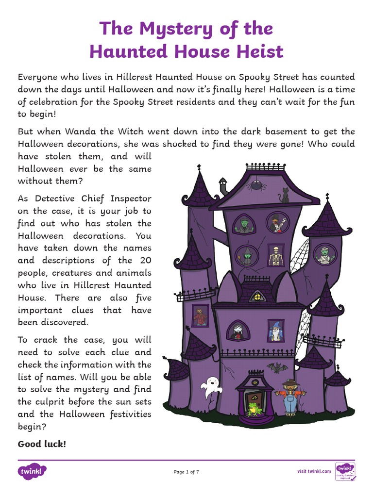 The Mystery of The Haunted House Heist | PDF