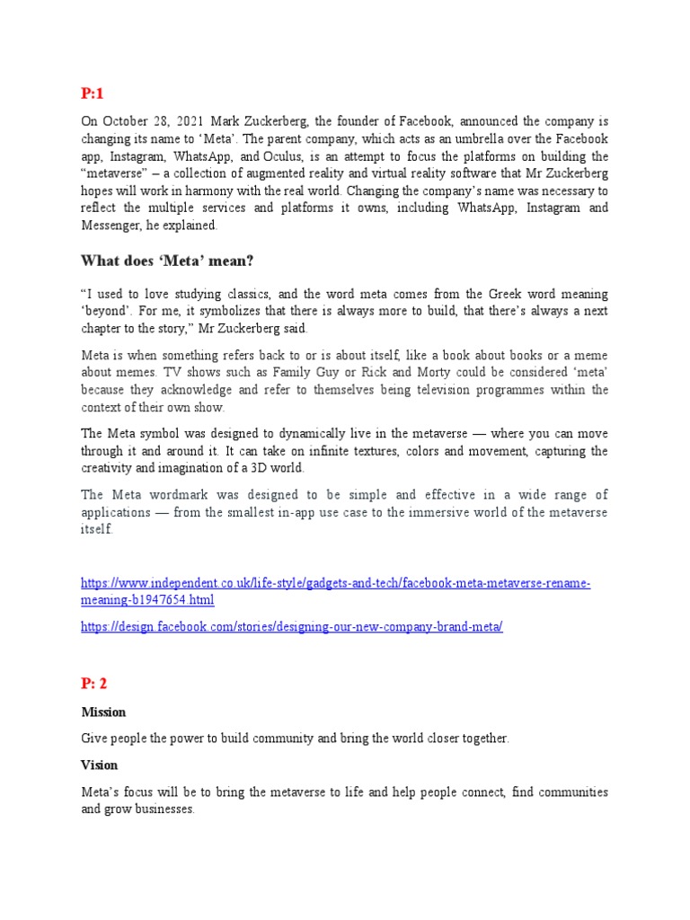 The Introduction of Meta: Mark Zuckerberg Announces Rebranding of ...