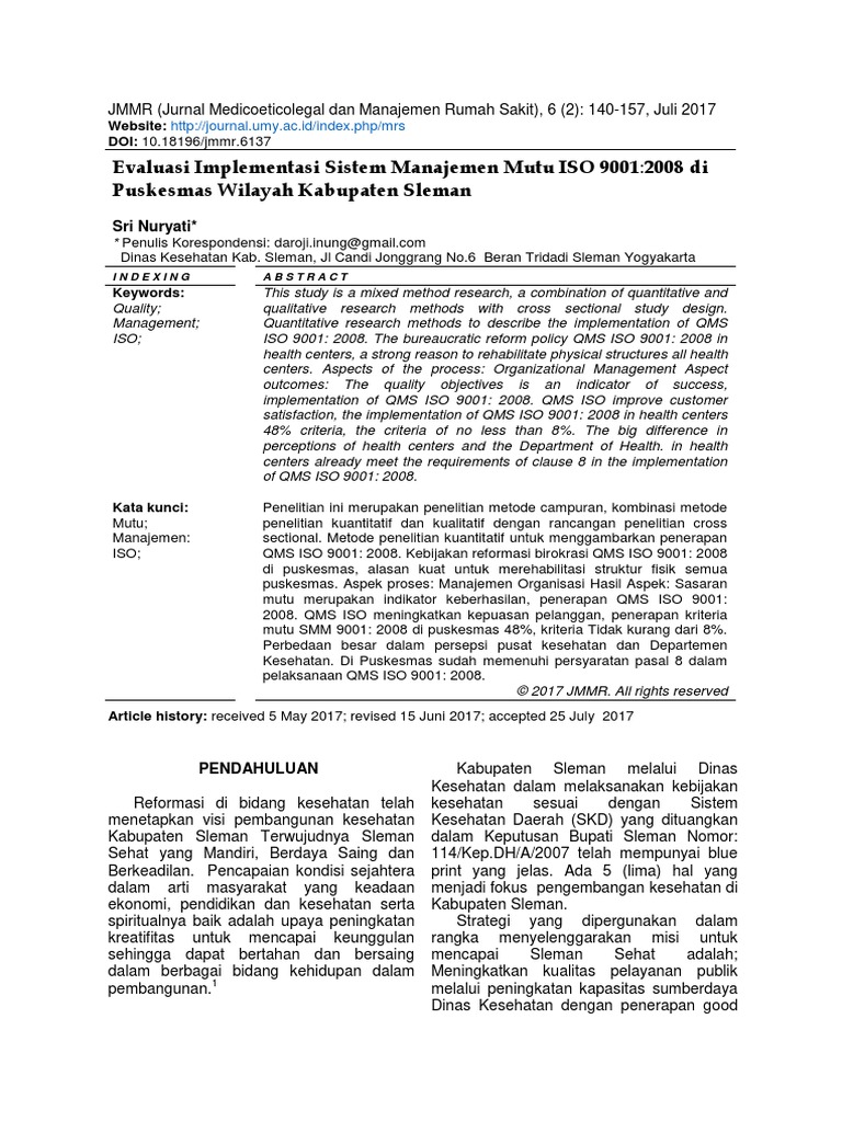 Jurnal 6-Mutu Iso | PDF