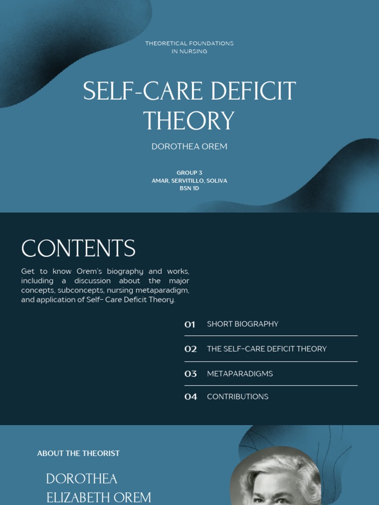 Dorothea Orem Self Care Deficit Theory 2 | PDF | Nursing | Health Care