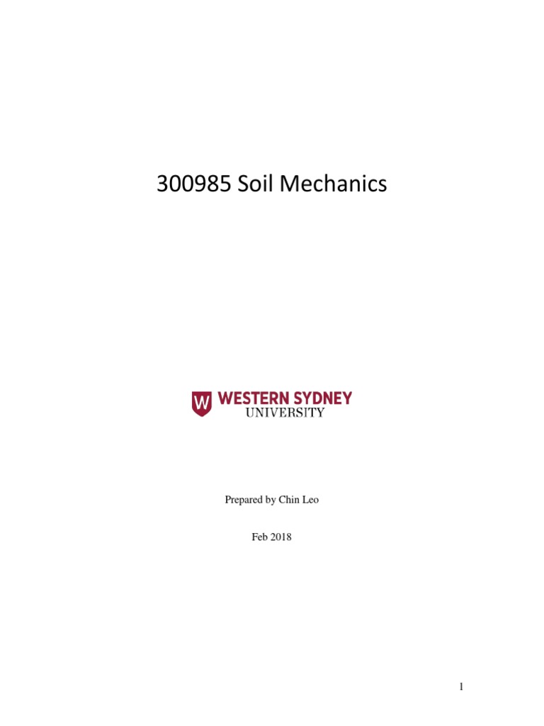 Soil Mechanics Lecture Notes - 2018 - Full | PDF | Soil Mechanics | Soil