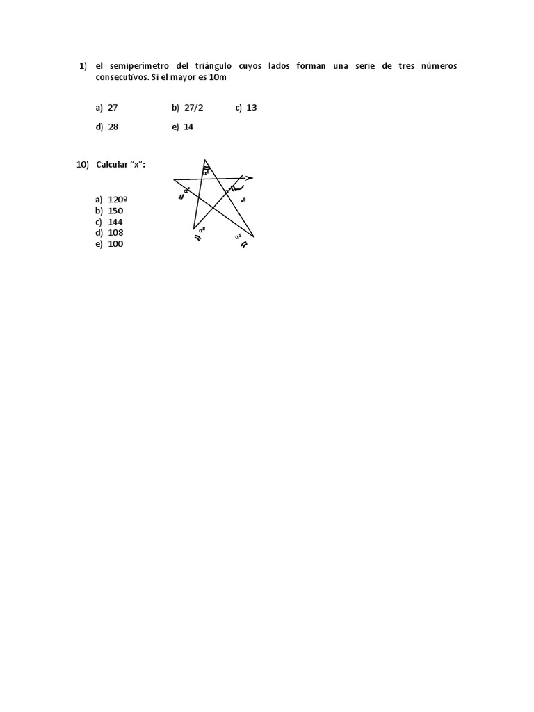 1) El Semiperímetro Del Triángulo Cuyos Lados Forman Una Serie de Tres ...