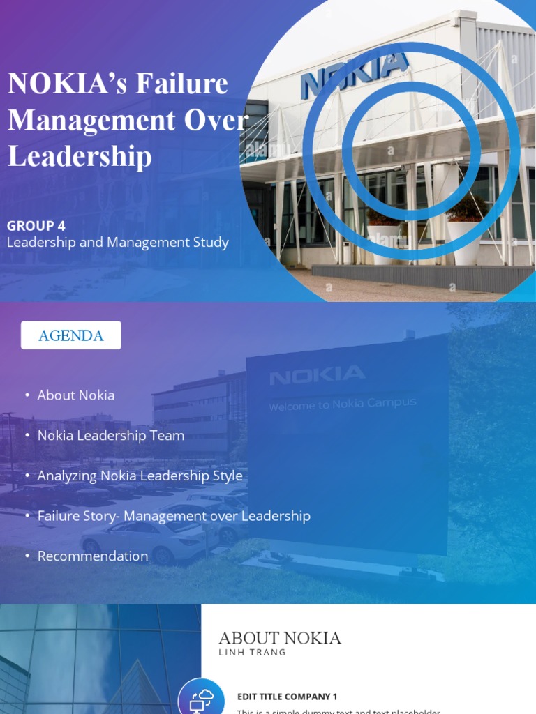 NOKIA's Failure Management Over Leadership: Group 4 | PDF | Text ...