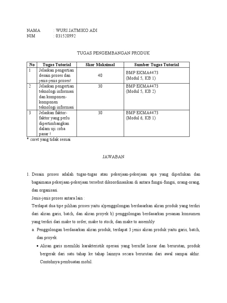 TUGAS 3 Pengembangan Produk | PDF