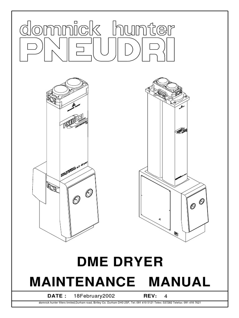 Domnick Hunter PNEUDRI Air Dryer Service | PDF | Valve | Machines