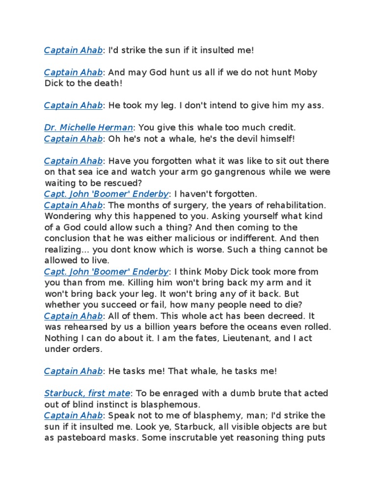 Ahab Quotes | Download Free PDF | Captain Ahab | Moby Dick