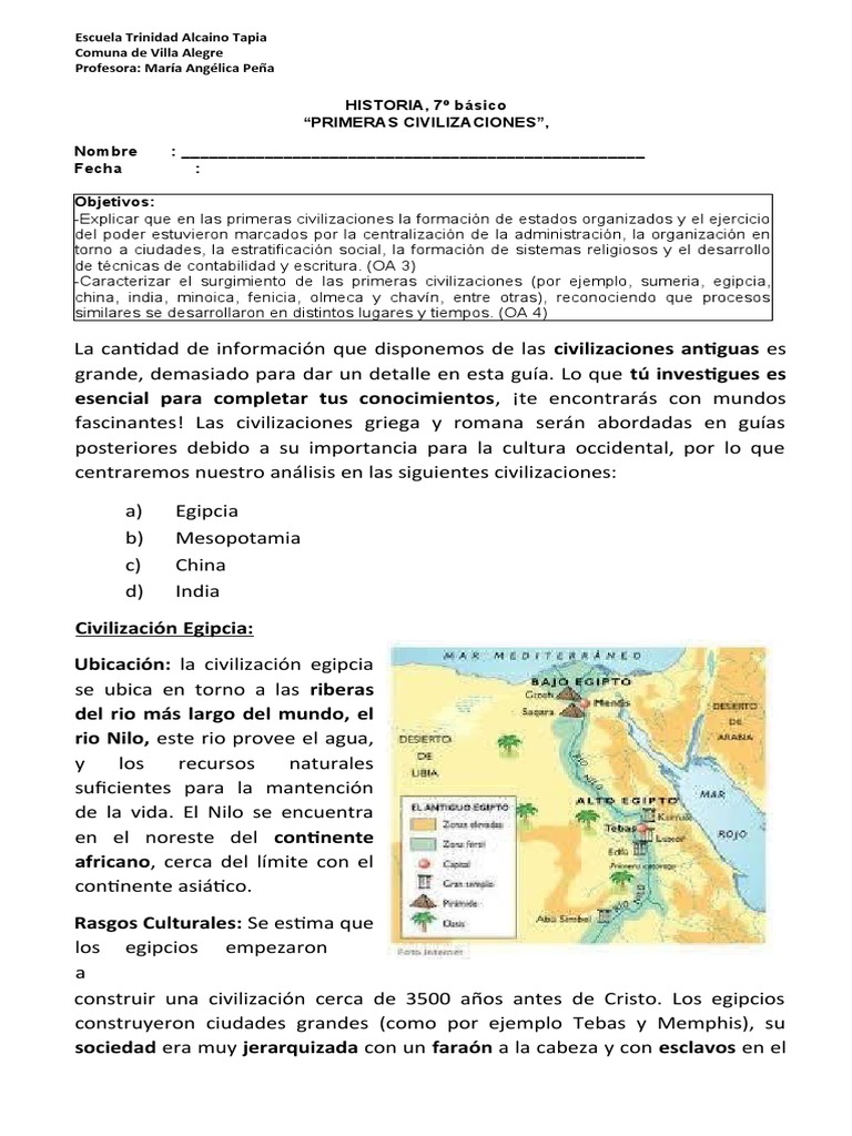 Guia de Historia 7º Basico | PDF | Mesopotamia | Sumeria