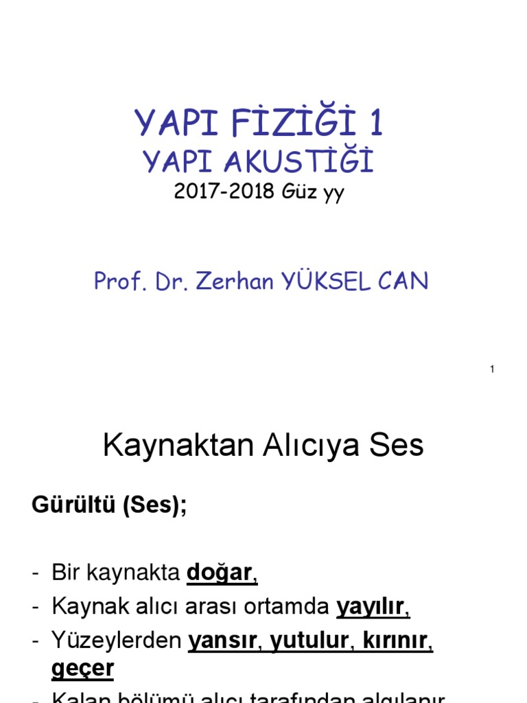 Yapı Fiziği 1 Ders 4, 2017-2018 | PDF