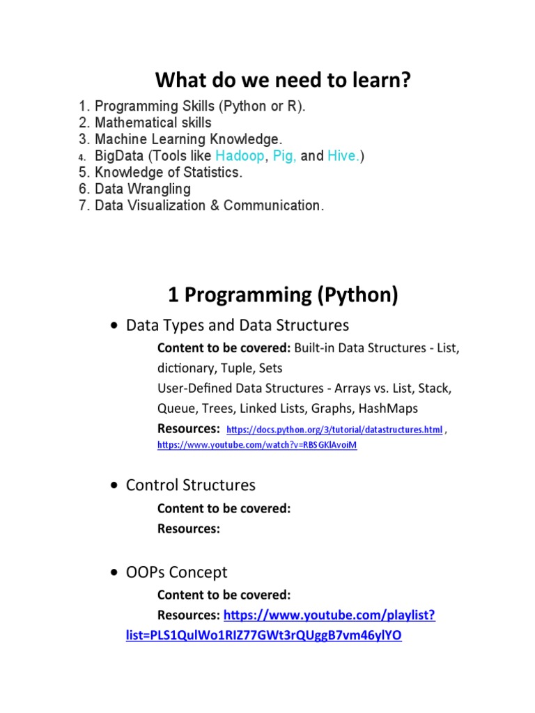 A curriculum for developing Python and machine learning skills for data ...