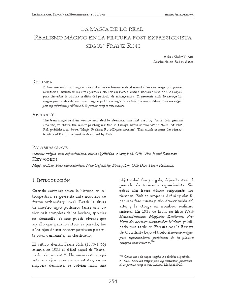 La Magia de Lo Real El Realismo Màgico Segun Franz Roh | PDF ...