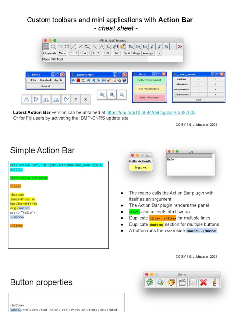 Action Bar Cheat Sheet | PDF | Button (Computing) | Software