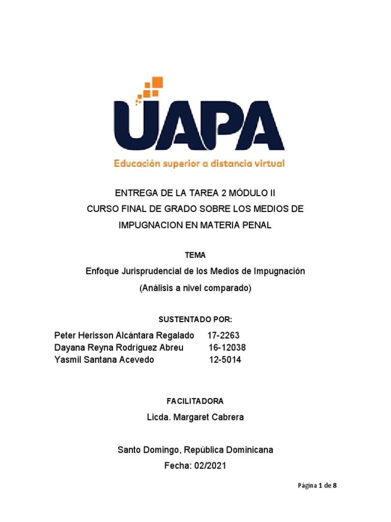 Tarea 2 Modulo II Subido | PDF | Derecho penal | Ley procesal