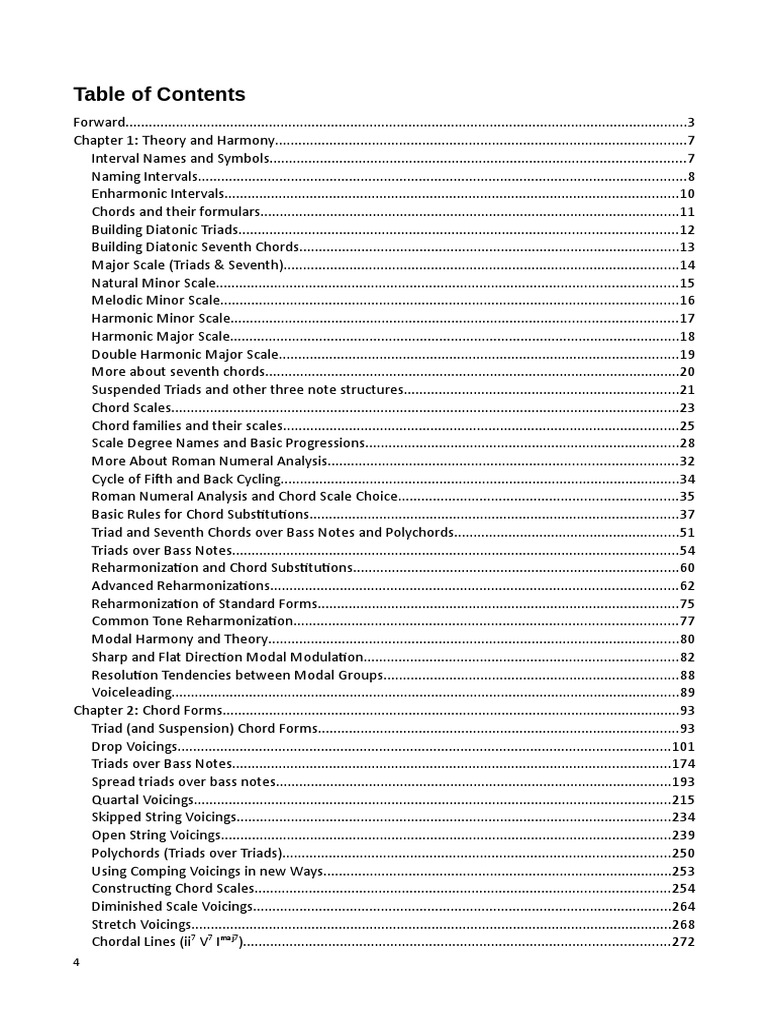 The Beato Book 2.0 Table of Contents | PDF | Chord (Music) | Harmony