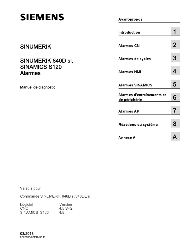 Diagnostic 840D SL | PDF