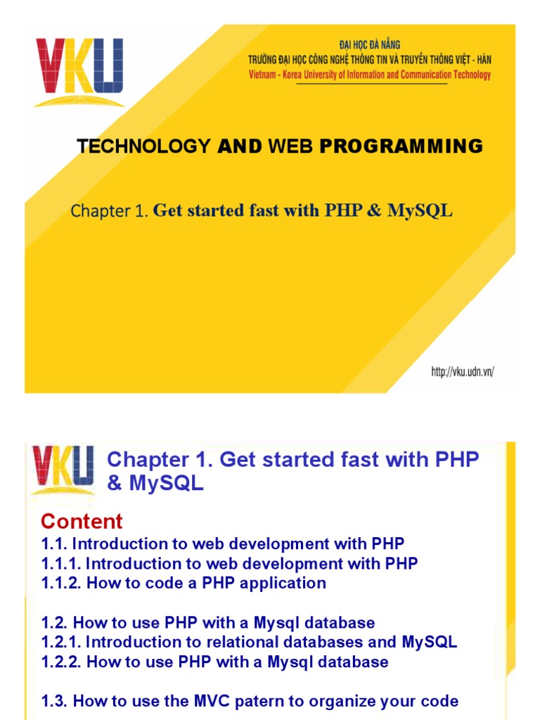 Technology and Web Programming: Chapter 1. Get Started Fast With PHP ...