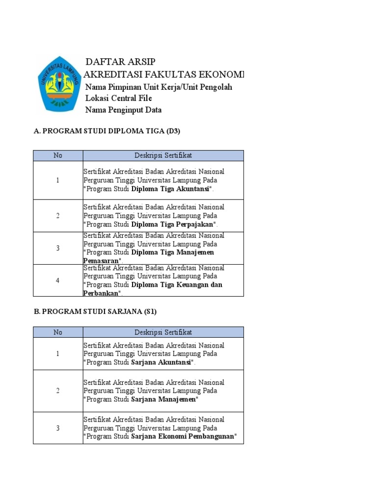 Akreditasi Feb | PDF | Bisnis | Pengelolaan Keuangan & Uang
