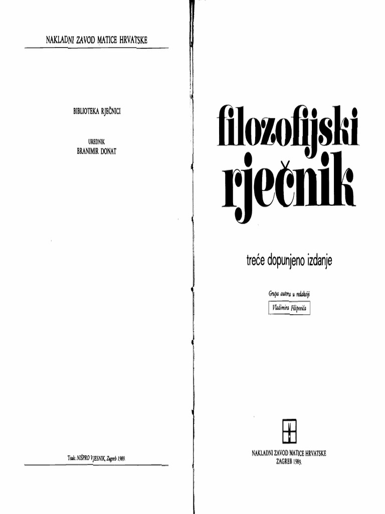 Vladimir Filipovic Filozofijski Rjecnik | PDF