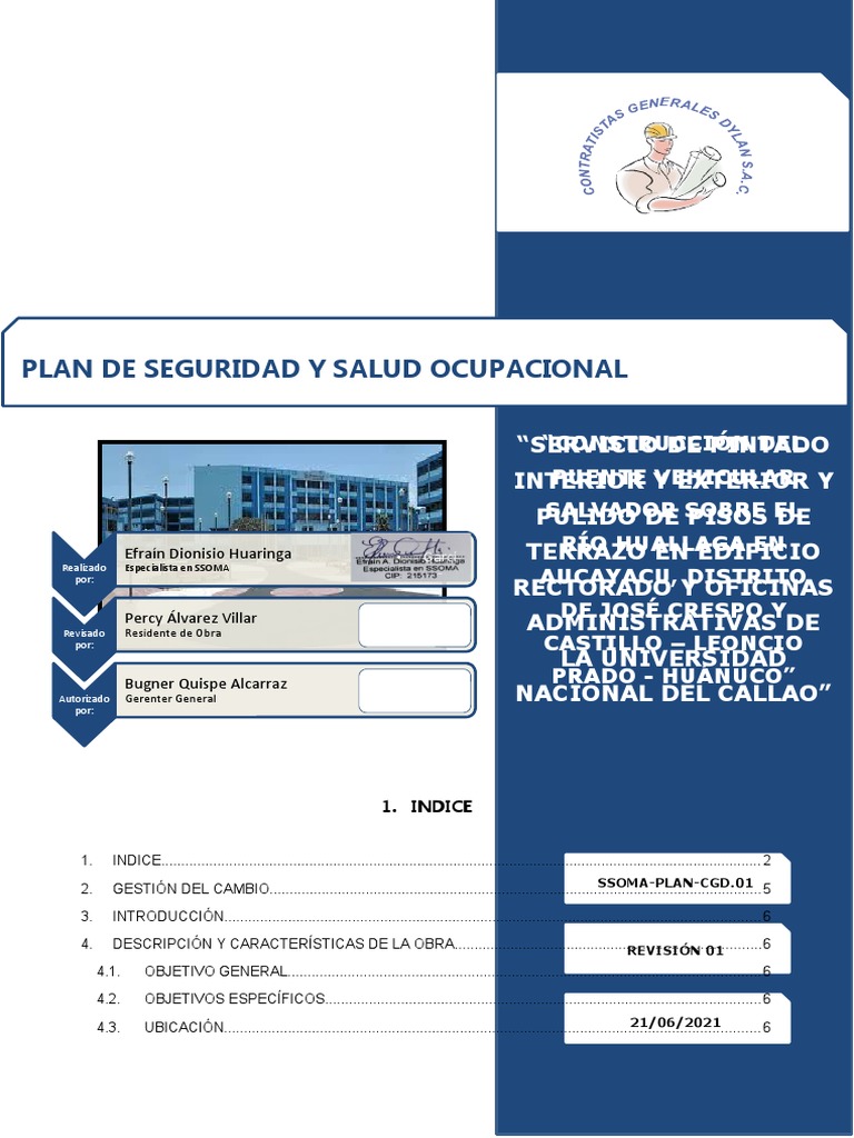SSOMA-PLAN-CGD.01 Plan de Seguridad y Salud Ocupacional V.01 | PDF | Seguridad y salud ...