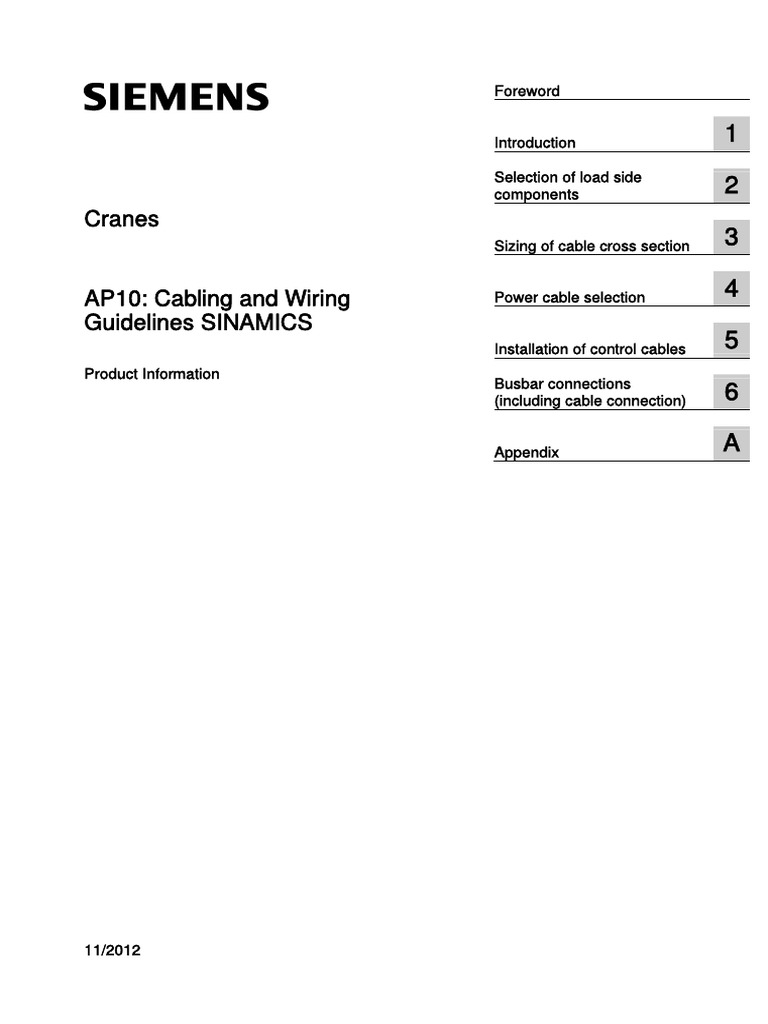 Ap10 - Cranes - Cabling Guides | PDF | Electric Motor | Power Inverter