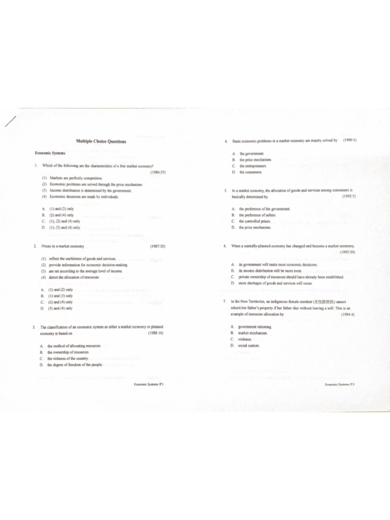 Chapter 1-2 CE MC Econ | PDF | Economic System | Market (Economics)