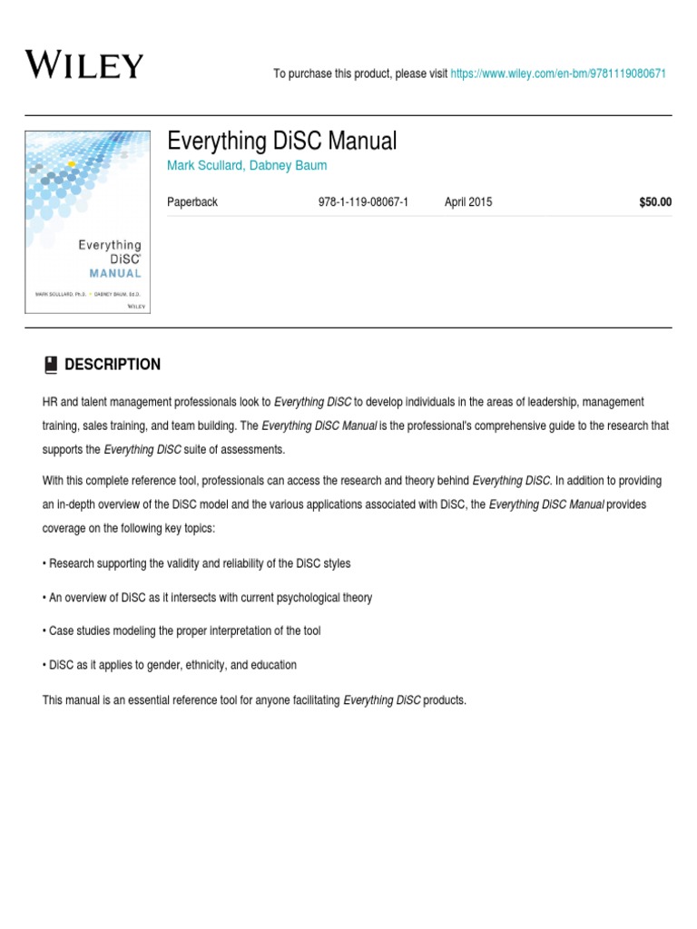 Everything Disc Manual: Description | PDF | Leadership | Data Analysis