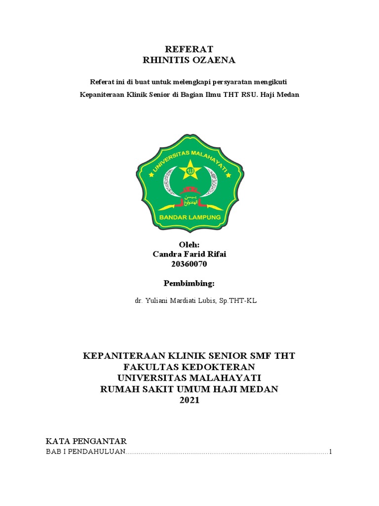 Rhinitis Ozaena (Alergi) | PDF