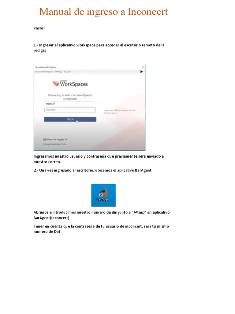 Guía de Acceso y Uso de Inconcert | PDF | Contraseña | Software