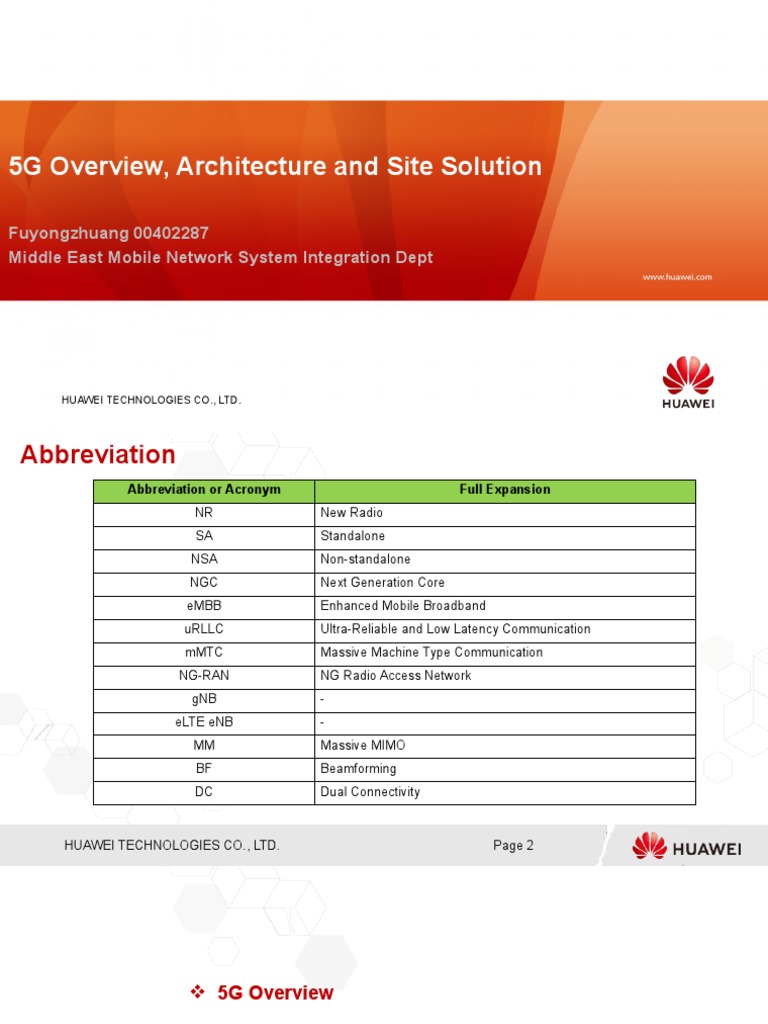 5G Overview, Architecture and Site Solution | PDF | 4 G | Lte ...