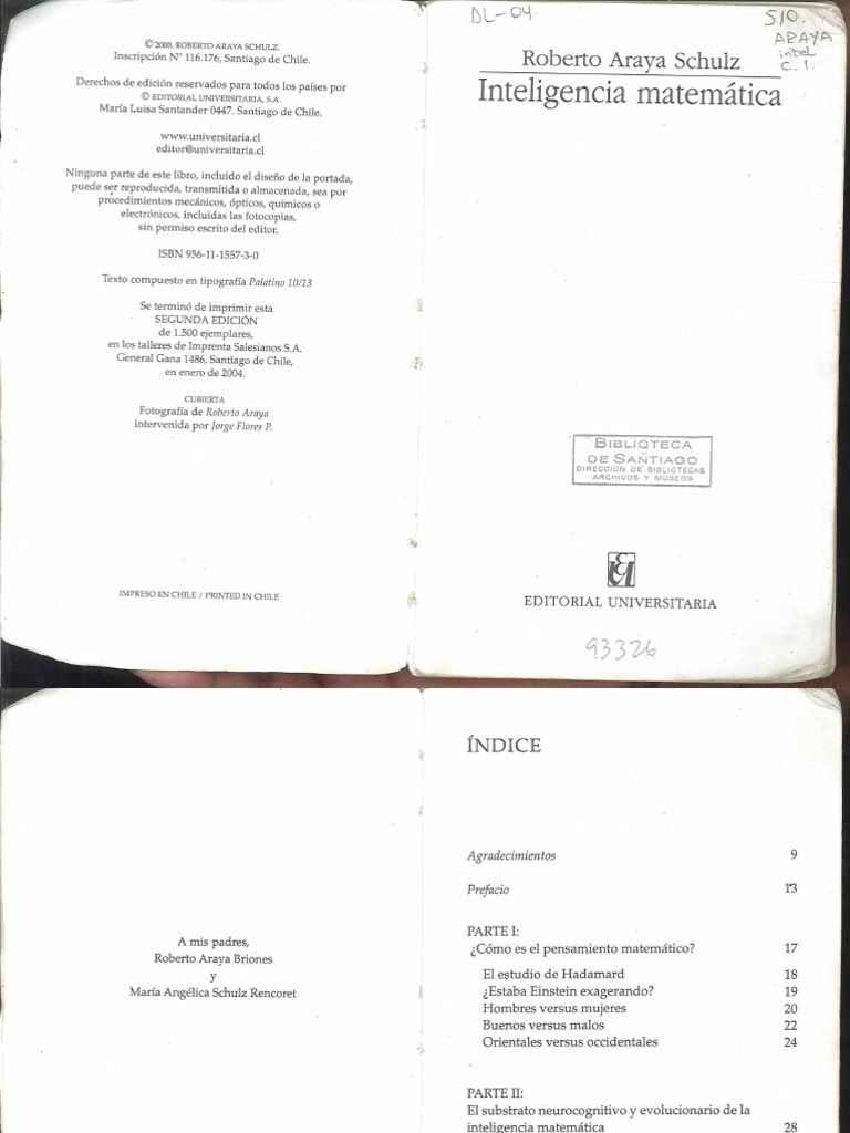 Roberto Araya Schulz - Inteligencia Matemática-Editorial Universitaria ...