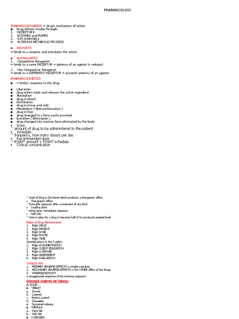 Ca1 Pharmacology Handout | PDF | Angiotensin | Coagulation