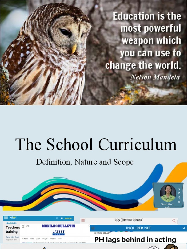 The School Curriculum - Definition, Nature and Scope | PDF | Curriculum ...