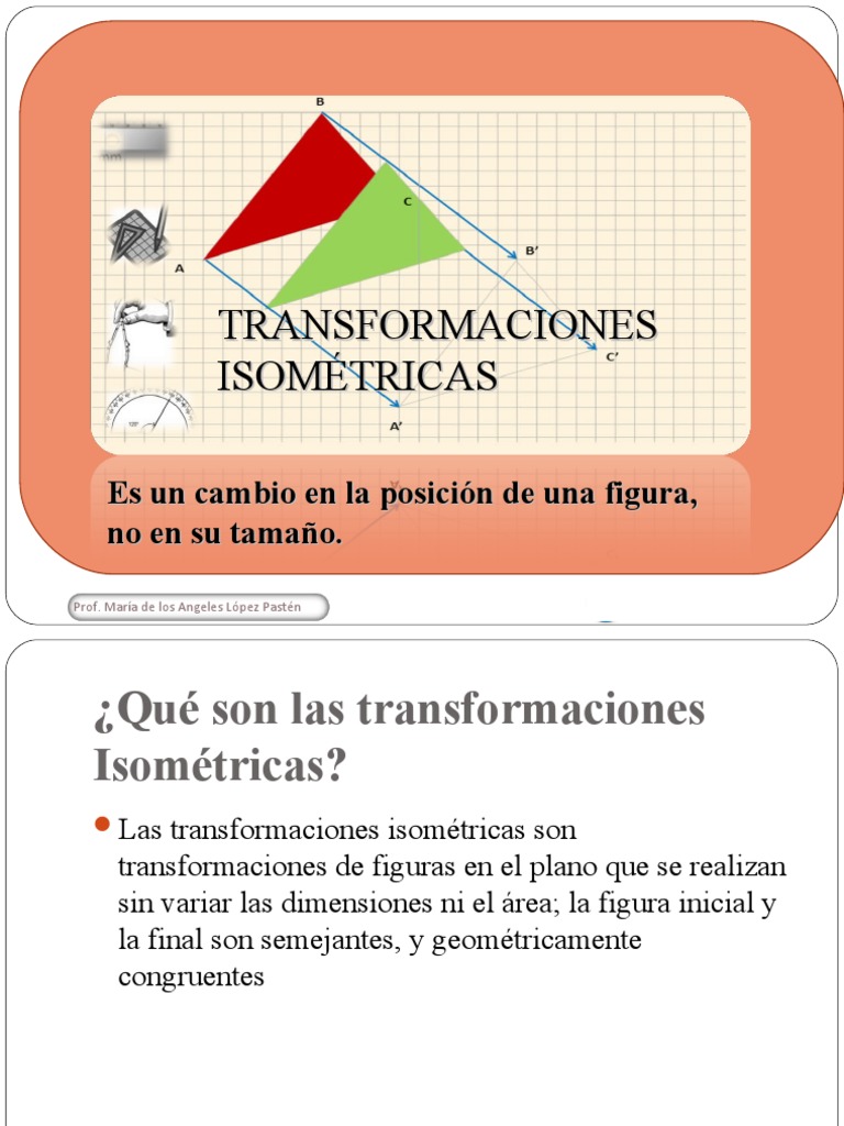 Transformaciones Isométricas en Geometría | PDF | Rotación | Simetría