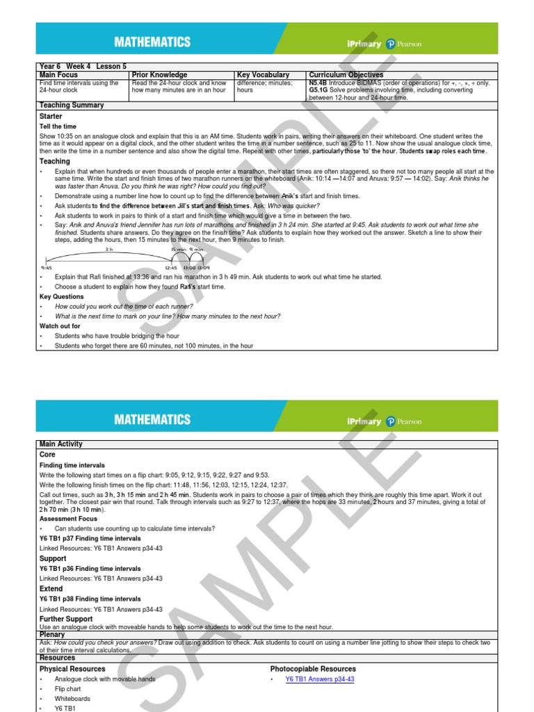 Sample: Year 6 Week 4 Lesson 5 Main Focus Prior Knowledge Key ...