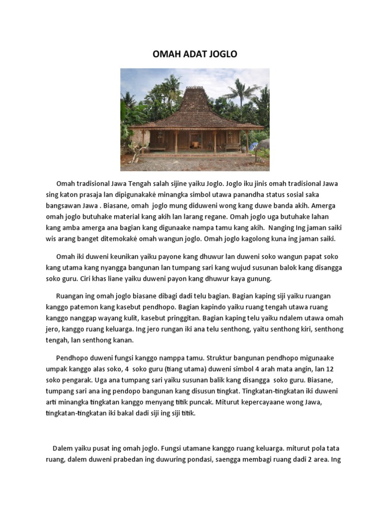 Omah Adat Joglo | PDF