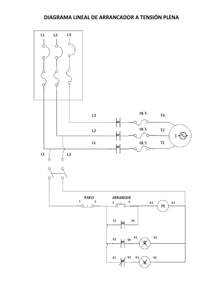 Diagrama Lineal De Arrancador A Tensión Plena Pdf