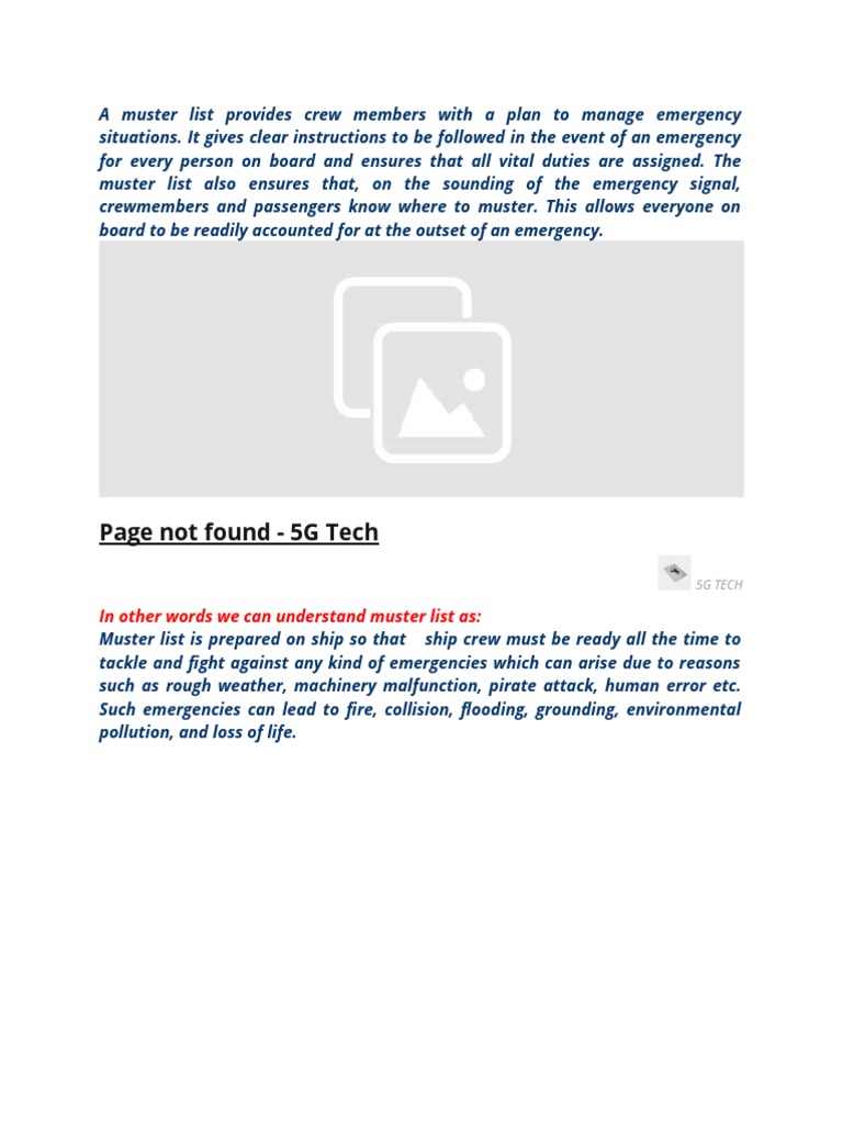 A Muster List Part 2 | PDF