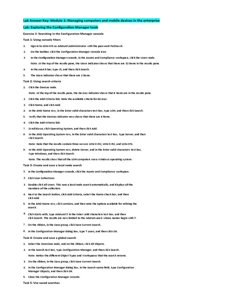 3.exercise - SCCM Microsoft | PDF | Active Directory | Command Line Interface