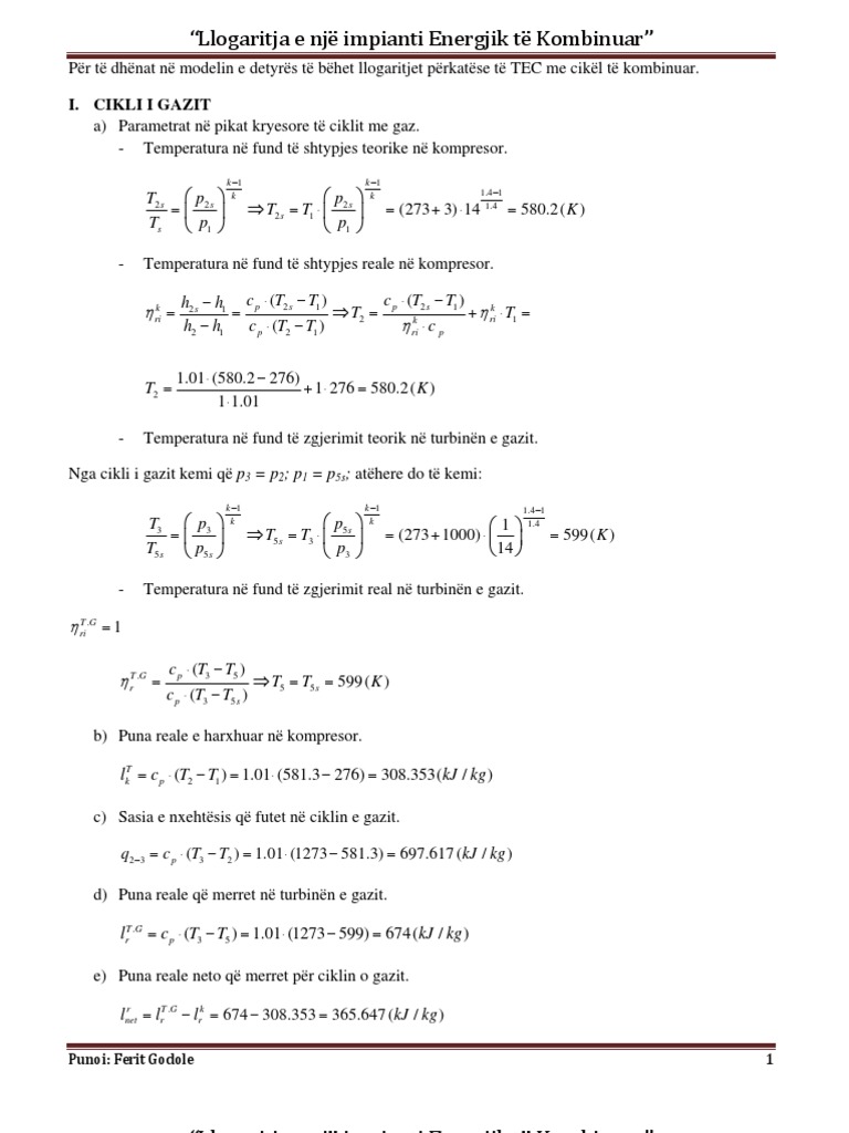 Cikli I Gazit - Impianti I Kombinuar | PDF