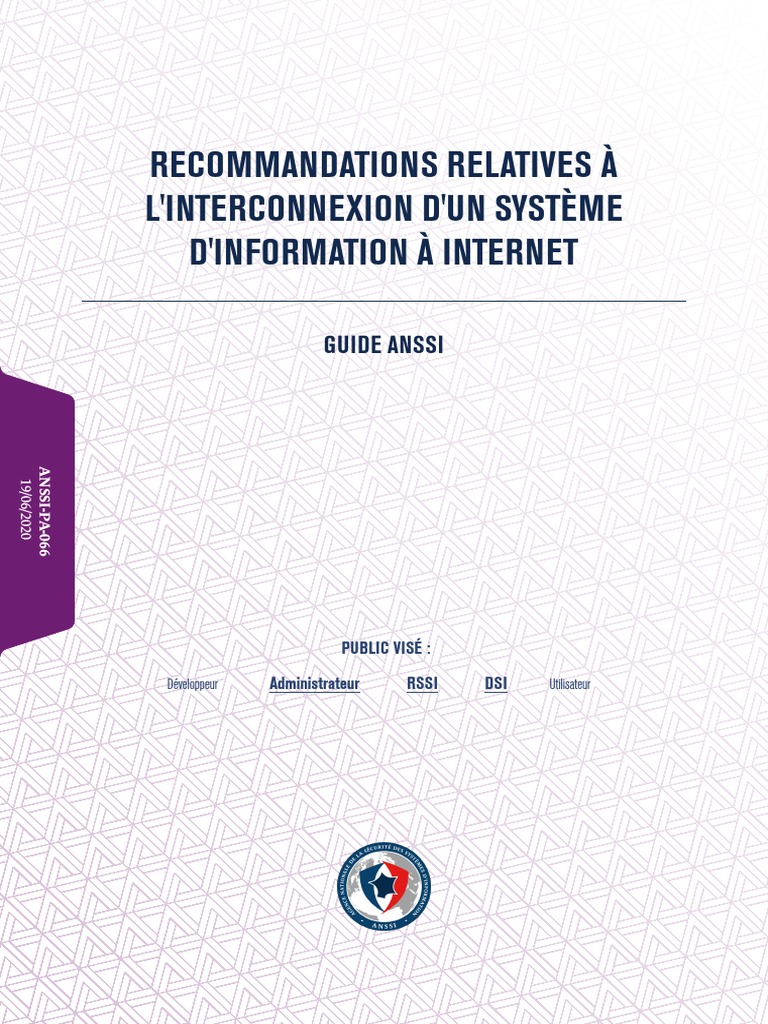 Guide ANSSI: Interconnexion SI à Internet | PDF | Pare-feu ...