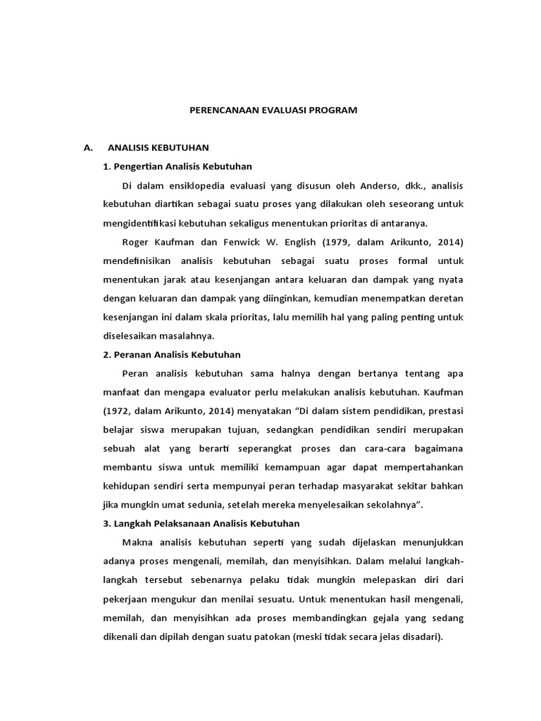 Perencanaan Evaluasi Program | PDF