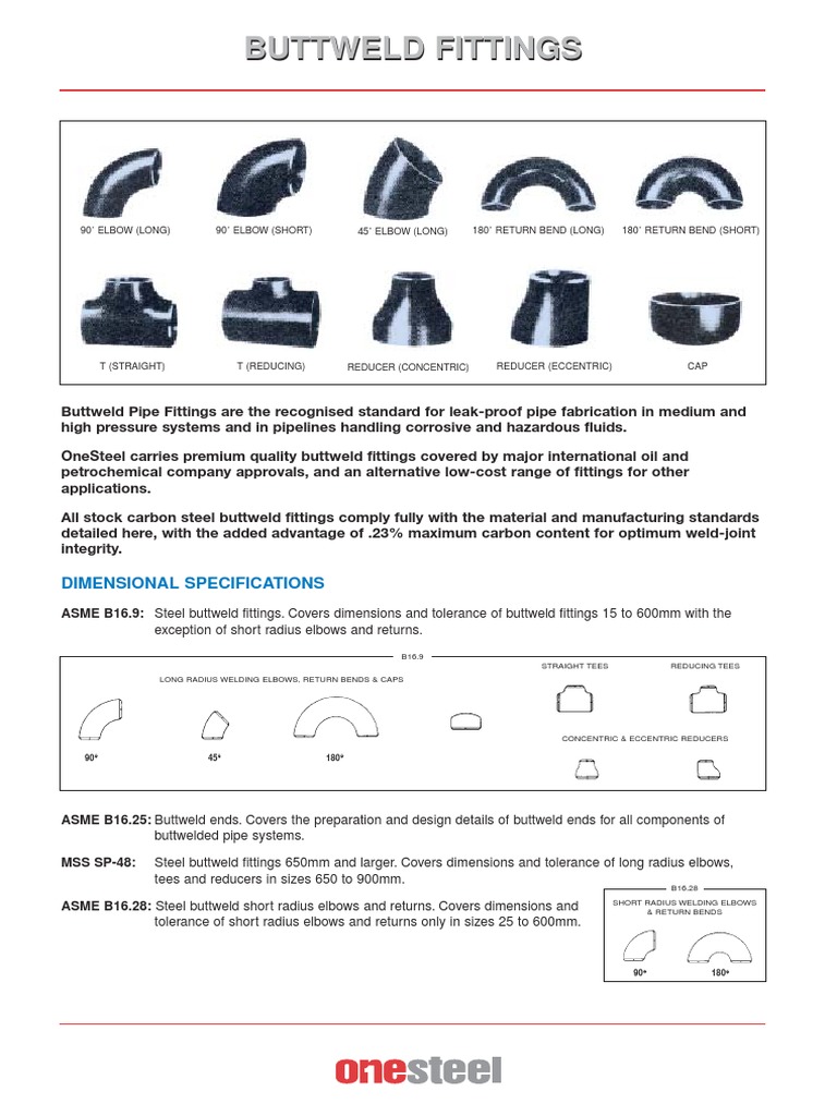 Buttweld Pipe Fittings Specifications | PDF | Pipe (Fluid Conveyance ...