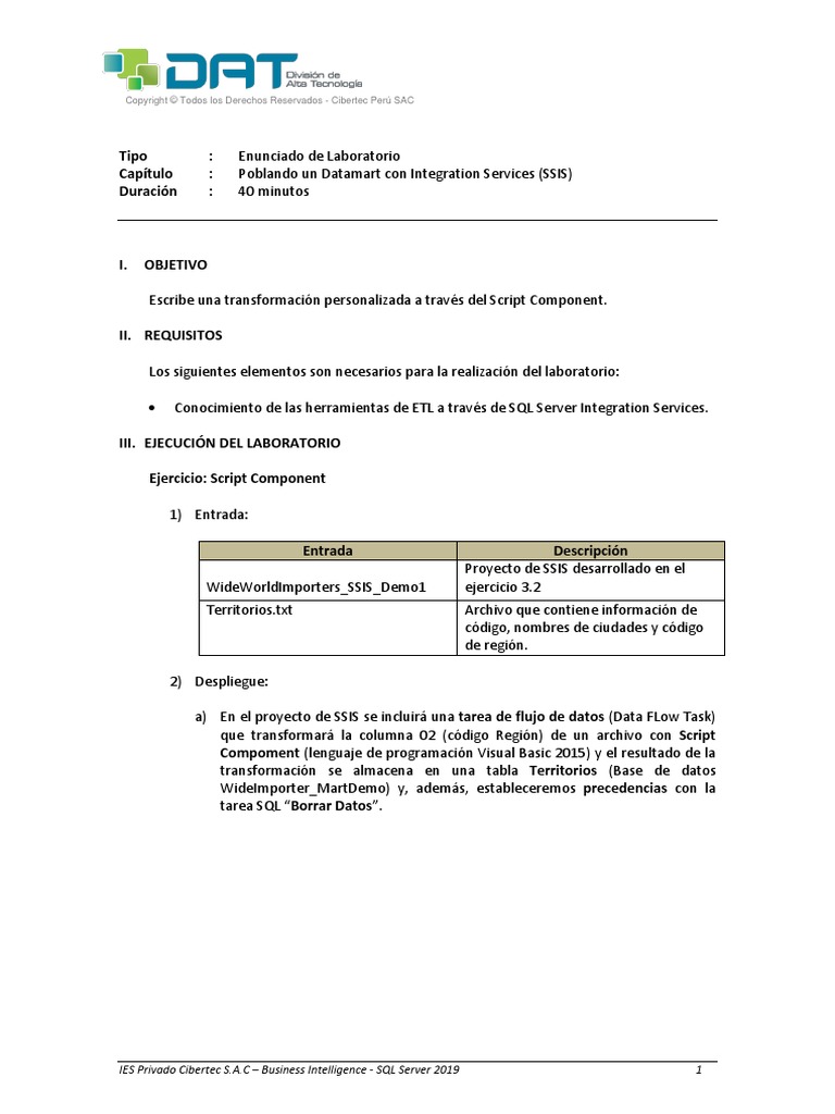 04 Enunciado de Laboratorio 3 | PDF | SQL | Servidor SQL de Microsoft