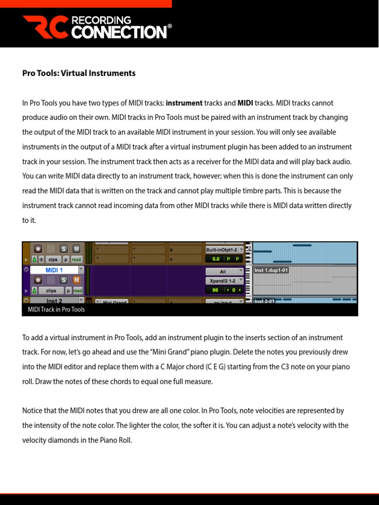 Pro Tools MIDI Tracks and Quantization Guide | PDF | Piano | Sound ...
