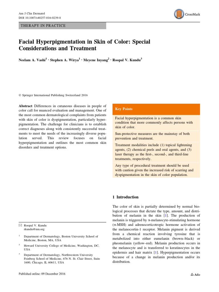 Vashi2016 Facial Hyperpig in Skin Color | PDF | Human Skin Color ...