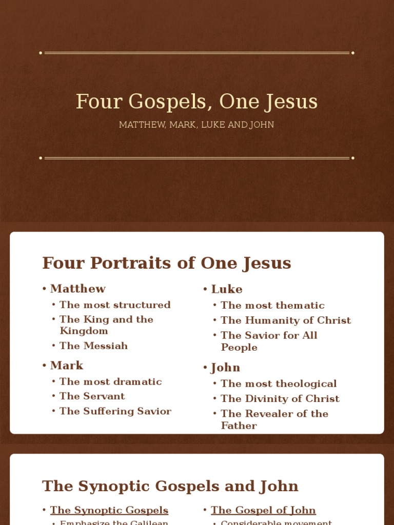 Four Gospels One Jesus | PDF | Jesus | Gospel Of John