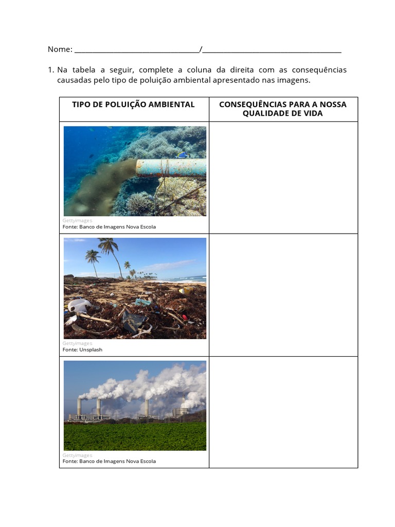 Atividade De Geografia Recursos Naturais Pdf