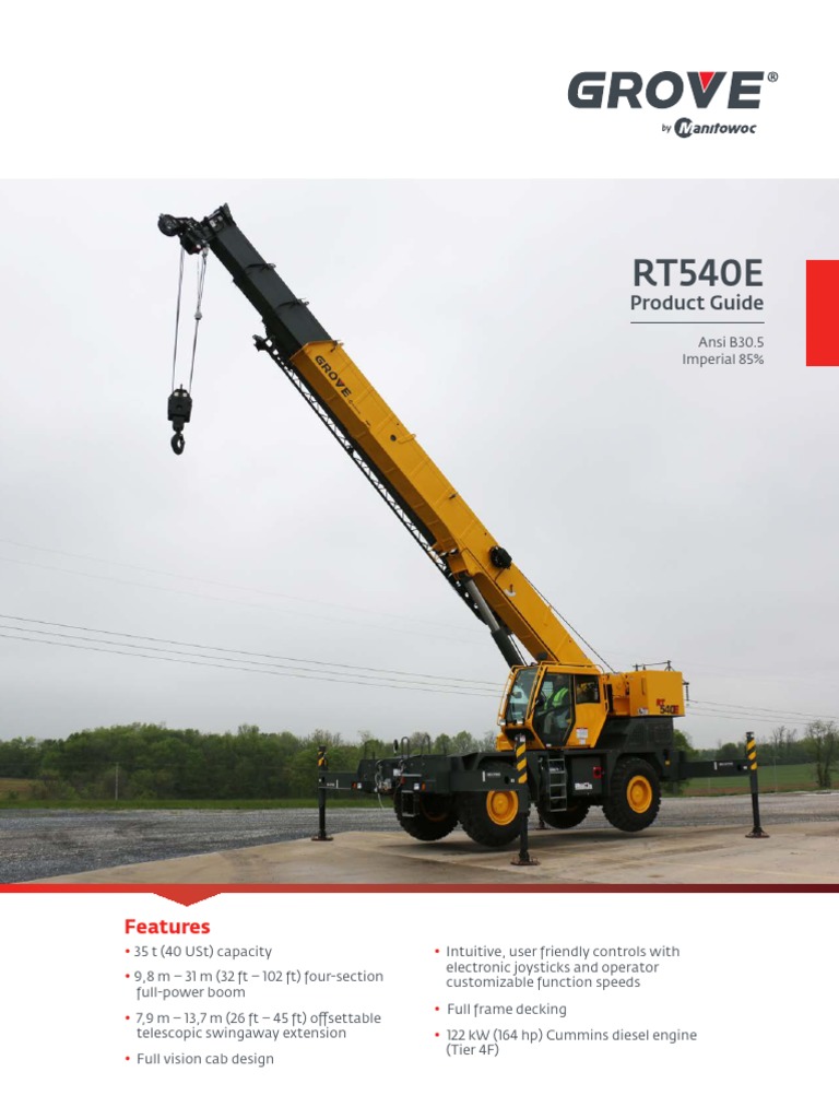 Grove RT 540 e Manuel Technique | PDF | Crane (Machine) | Tire