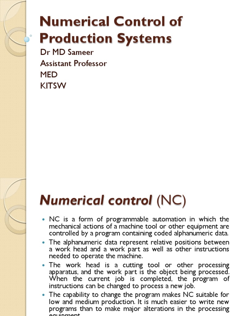 Fundamentals of NC Technology-Unit-1 | PDF | Numerical Control | Computer Data Storage