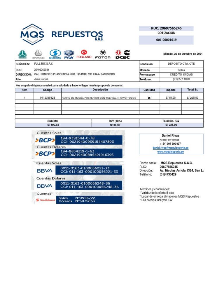 Proforma 2021-01019 - Fullmix | PDF